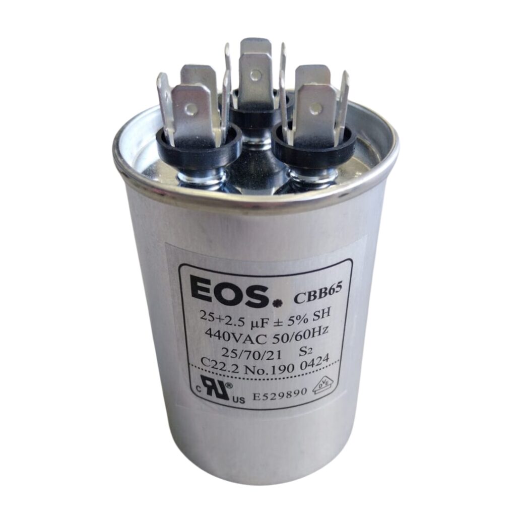 CAPACITOR DUPLO 25+2.5 MFD 440V C/TERMINAL – Tecnofrio